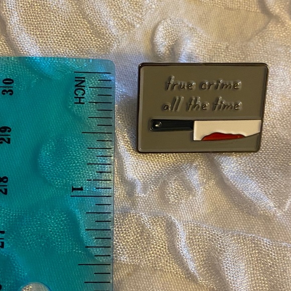 Jewelry | True Crime All The Time Lapel Pin | Poshmark